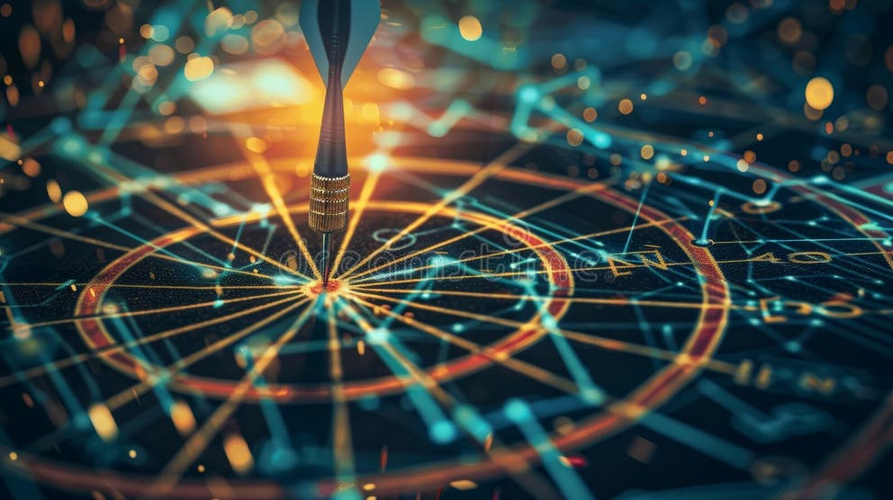 Precision in Digital Targeting a Hightech Dart Precisely Hitting the ...