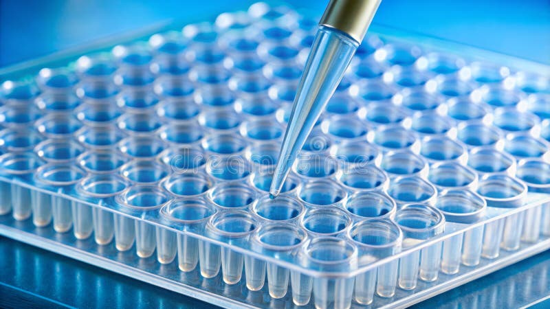 Precision Dispensing for Immunosorbent Assay Closeup View of ...