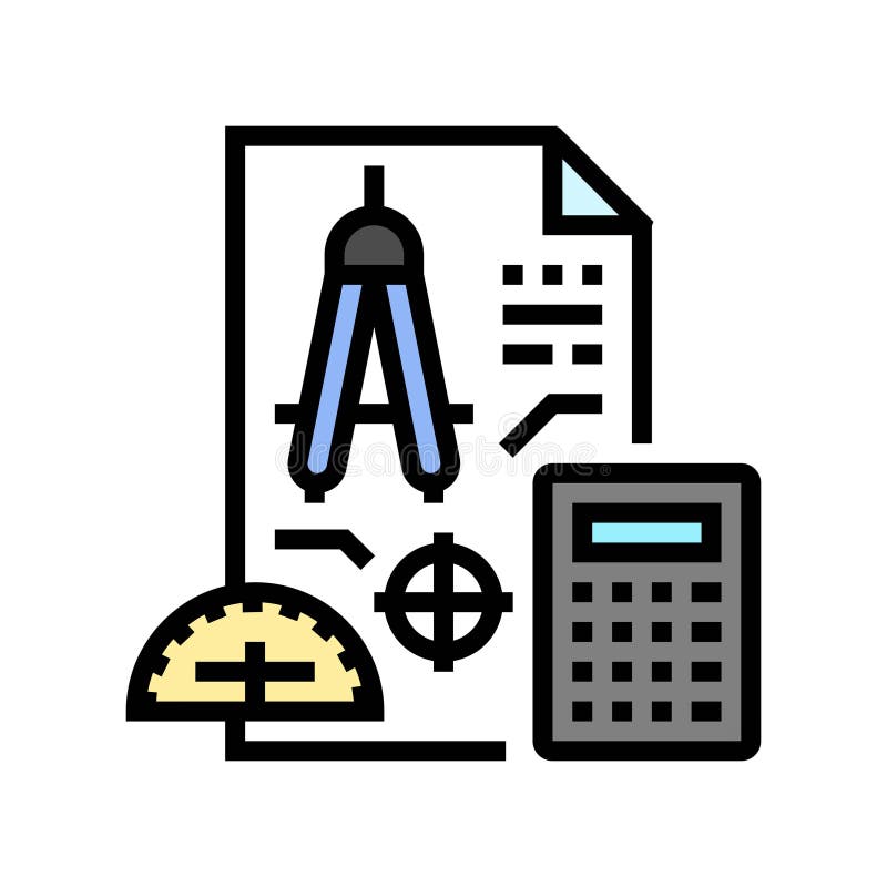 Precision Drafting Architectural Drafter Color Icon Vector Illustration ...