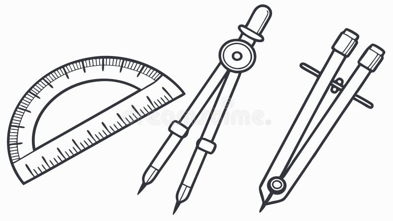 Precision Drafting Tools: Ruler, Compass. Symbolizing Design Education ...