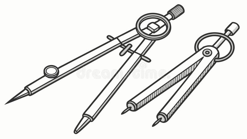 Precision Drawing Compass Tools Set, Vector Design Generative AI Stock ...