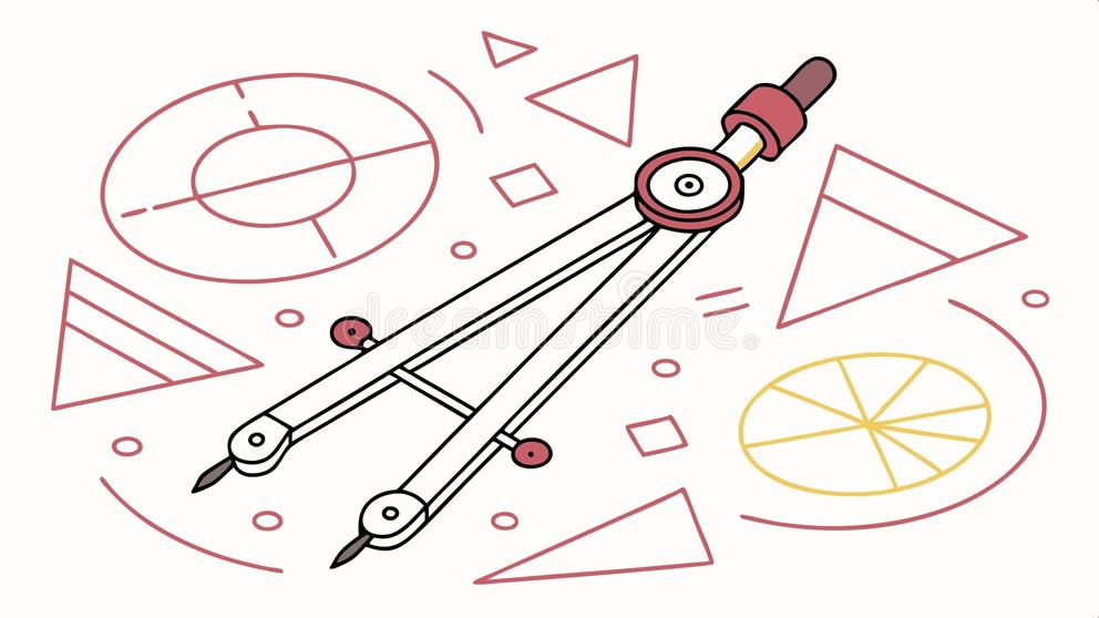 Drawing Compass for Drafting and Geometry Themes Vector Design ...