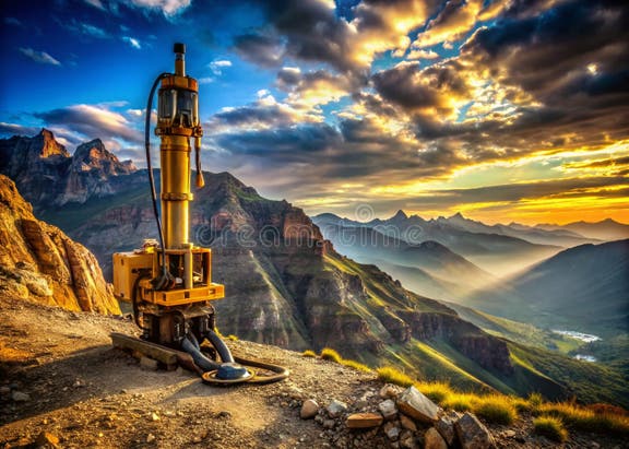 Precision Drilling a Closeup View of a Powerful Industrial Drilling ...