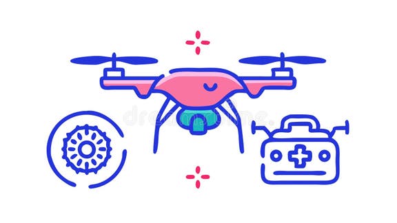 Precision Drone Delivery and Target Tracking Icon, Vector Design ...