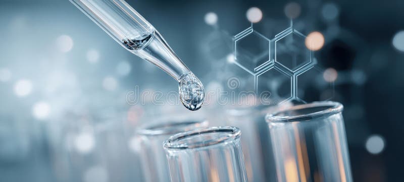 The Precision Droplet Being Added To Laboratory Test Tubes for ...