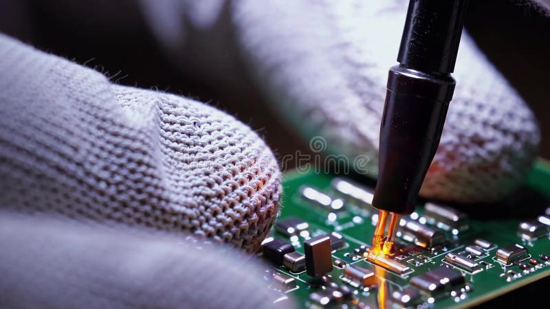 Precision Electronics Work on Microcircuit Board Stock Video - Video of design, development ...
