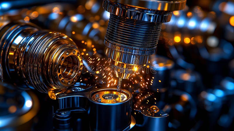 Precision Engine Manufacturing Process Stock Illustration ...