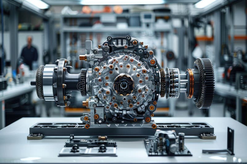 High-Tech Automotive Transmission System Close-Up Stock Illustration ...