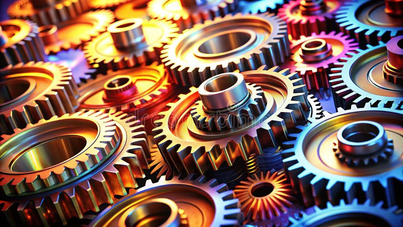 Precision Engineered a Detailed CloseUp of Metallic Gears Exemplifying ...