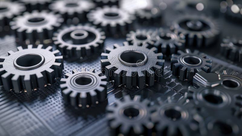 Intricate Interlocking Gears Represent Teamwork in a Mechanical ...