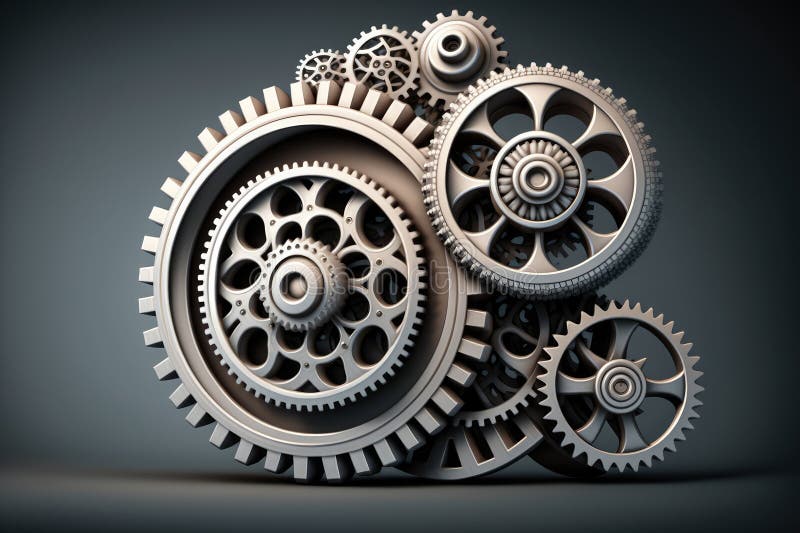 Precision-engineered Interlocking Gears Creating a Mechanical ...