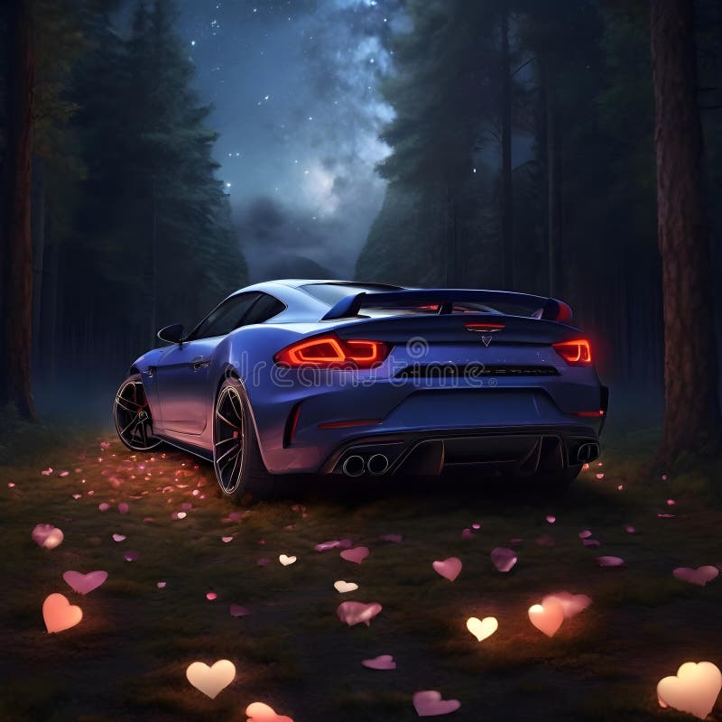 Car at Night, Car in Night, Blue Car, Sport Car, Race Car Stock Image ...