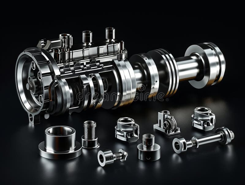 Precision Engineered Mechanical Parts Stock Photo - Image of precision ...