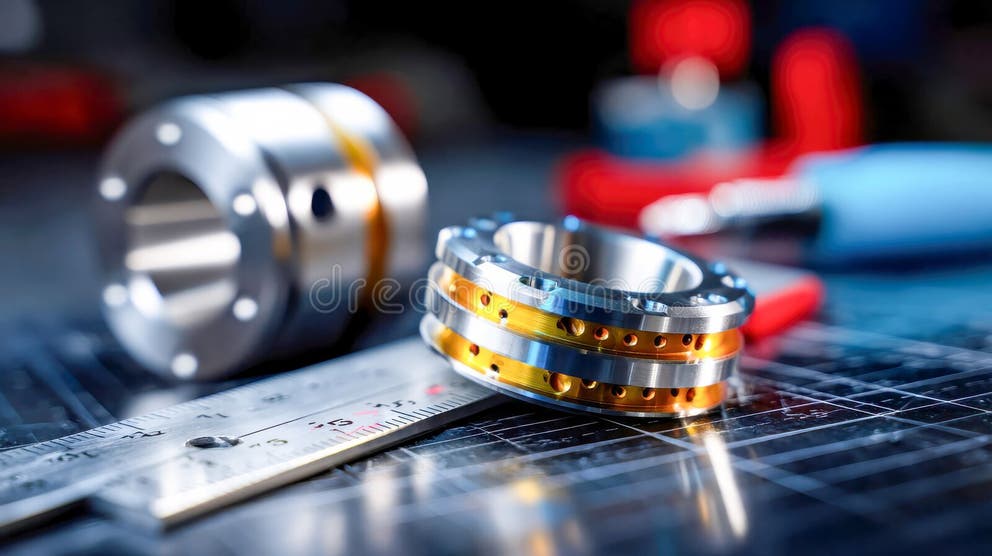 Precision-engineered Metal Components in Vibrant Colors Resting on a ...