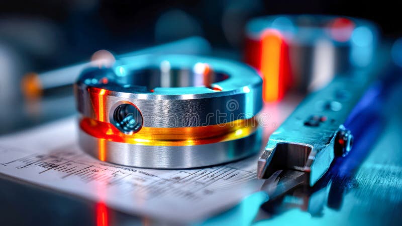 Precision-engineered Metal Components in Vibrant Colors Resting on a ...