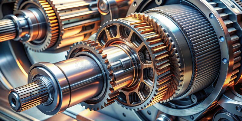 Precision-engineered Metal Gear System a Detailed Close-up of ...