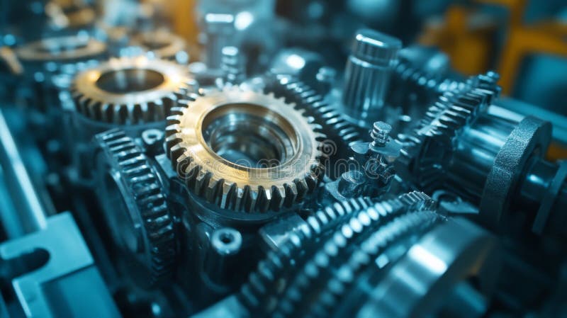 Precision Engineered Metal Gears Interlocking System Stock Illustration ...