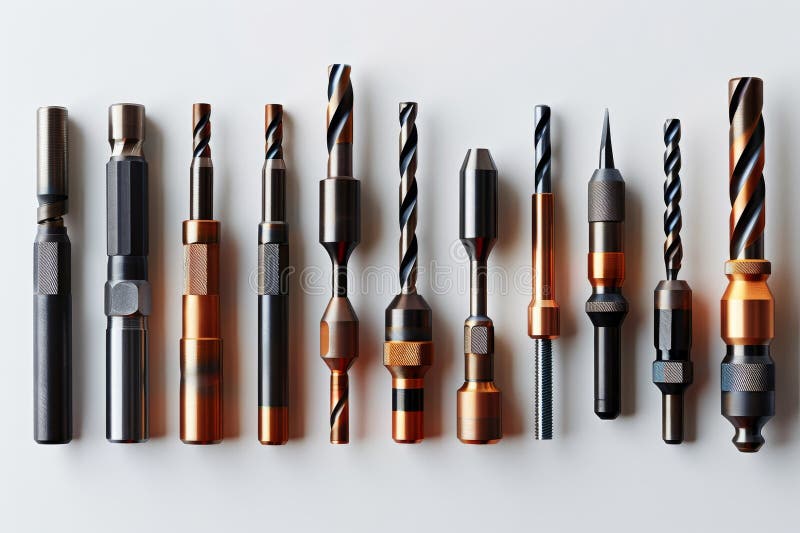 Precision Engineered Sintered Carbide Cnc Tools on White Backdrop ...