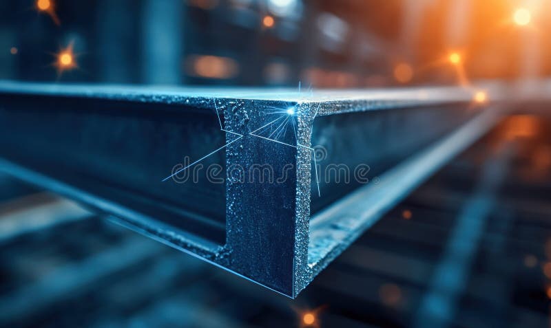 Precision Engineered Steel Beam with Digital Enhancements Stock ...