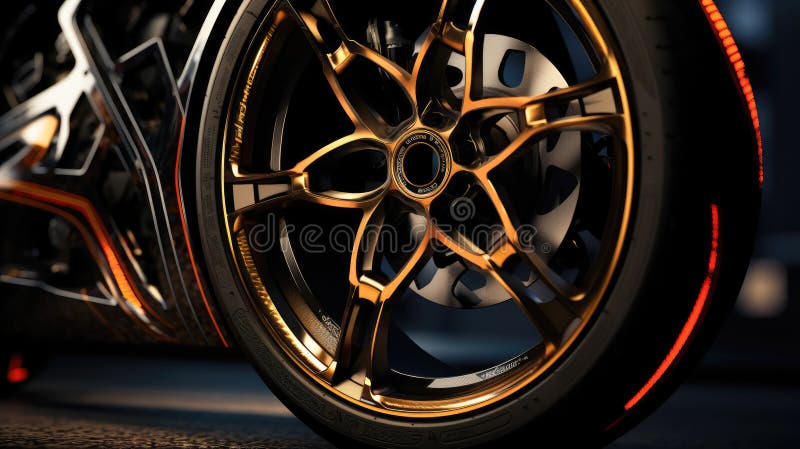 Precision-engineered Wheel Upgrade Close-up, Showcasing Style Stock ...