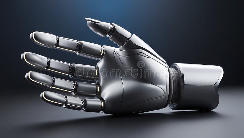 Precision Engineering Advanced Prosthetic Hand in Metallic Gray Stock ...
