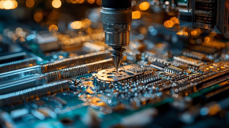 Precision Engineering on Circuit Board with Intricate Details Stock ...