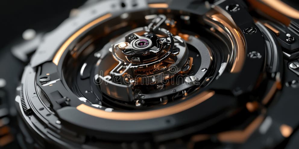 Precision Engineering: a Close-up of a Complex Watch Mechanism Stock ...