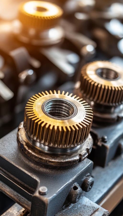 Precision Engineering Close-Up View of Gears and Components in a ...