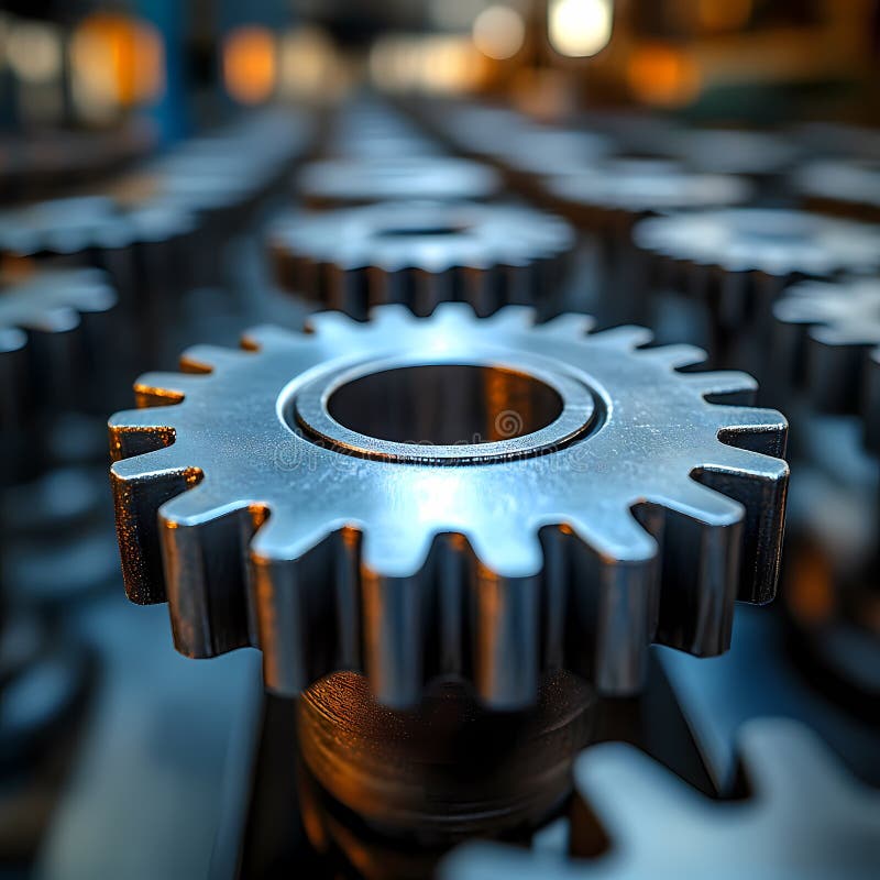 Precision Engineering: a Close-Up View of Gears Stock Illustration ...