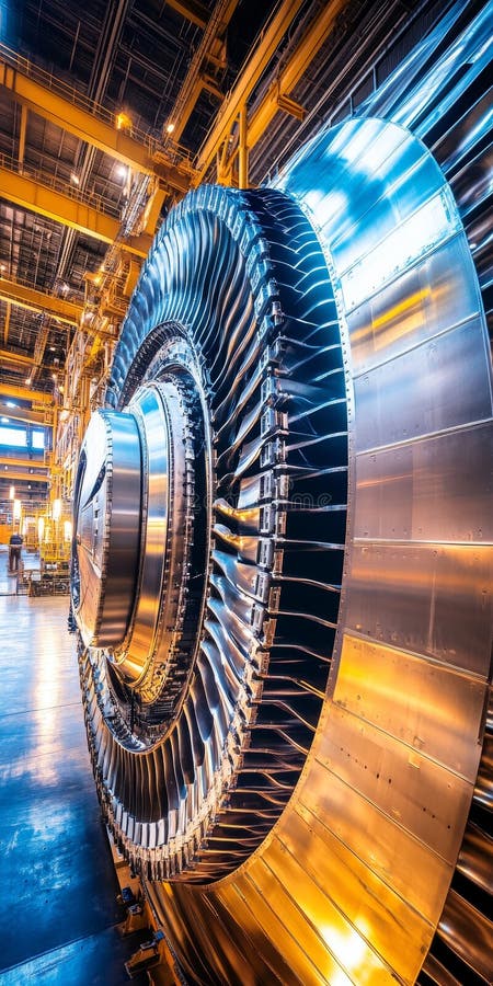 Precision Engineering a Close-Up View of Modern Industrial Gas Turbine ...