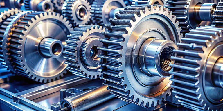 Precision Engineering a CloseUp View of an Interlocking Gear Train ...