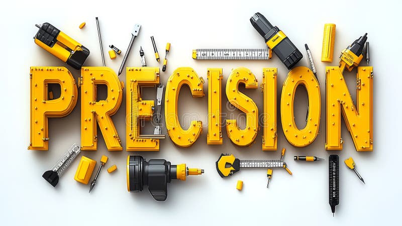 Precision Engineering Concept 3D Rendering of Measurement Tools Forming ...