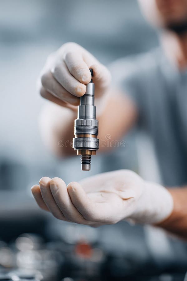 Precision Engineering Concept. Gloved Hands Delicately Presenting a ...