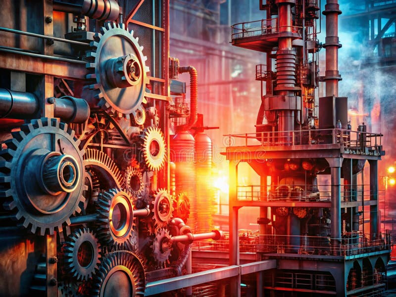 Precision Engineering a Double Exposure of Modern Industrial Machinery ...