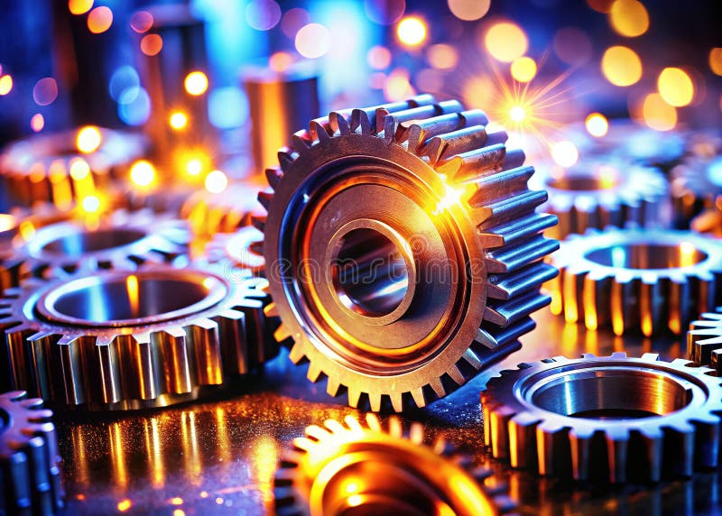 Precision Engineering Gears Intricate Clockwork Mechanism in a Bright ...