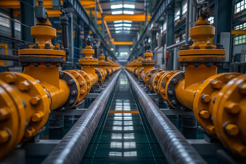 Precise Pipeline Systems in an Industrial Setting Stock Photo - Image ...
