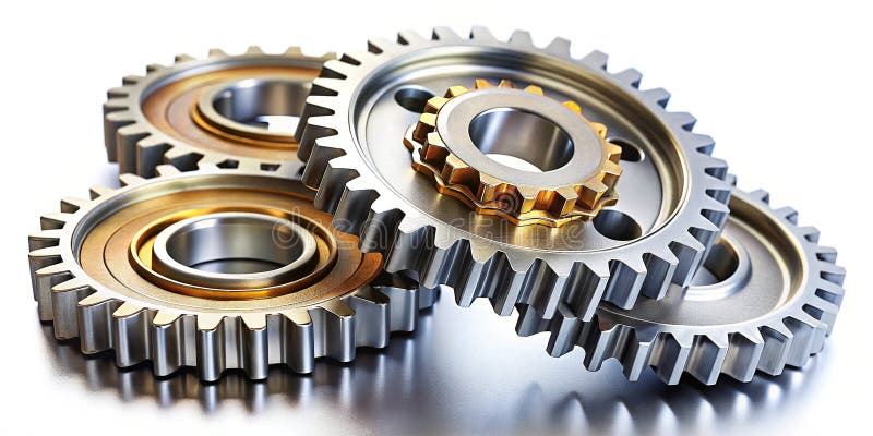 Precision Engineering Interlocking Metal Gears Symbolize Teamwork ...