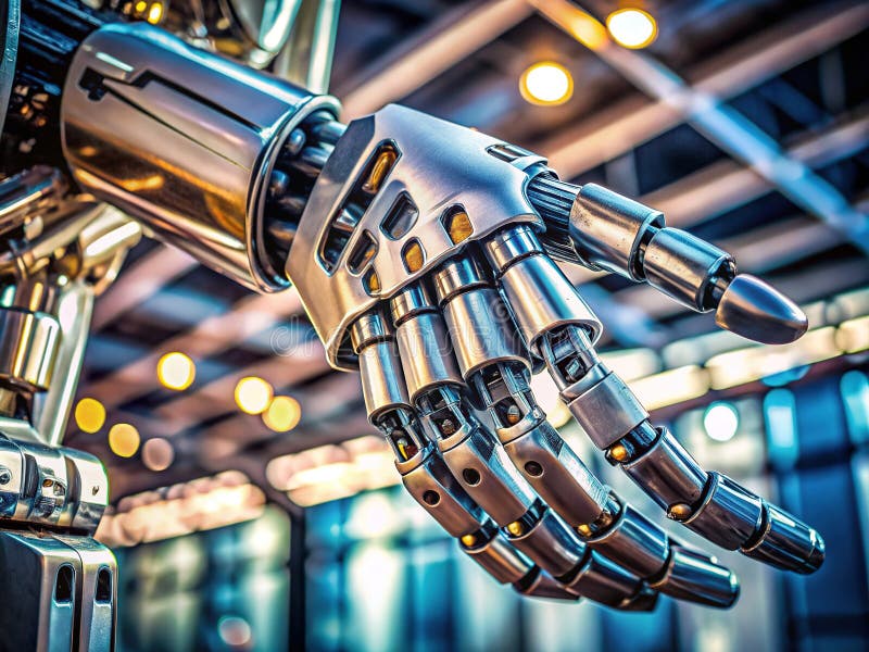 Precision Engineering Marvel: a Close-Up View of an Articulated Robotic ...