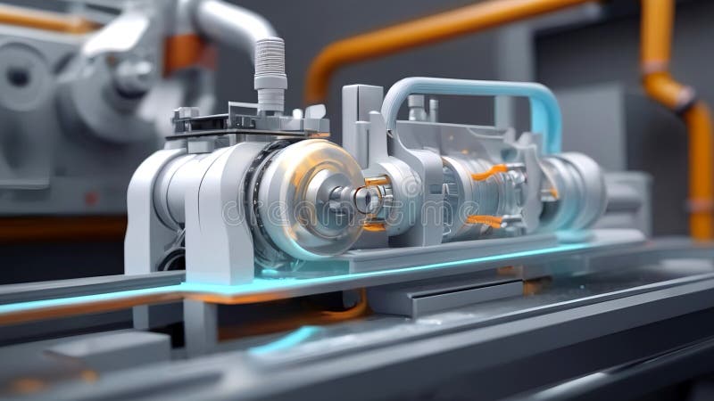 Precision Engineering in Motion Stock Illustration - Illustration of ...