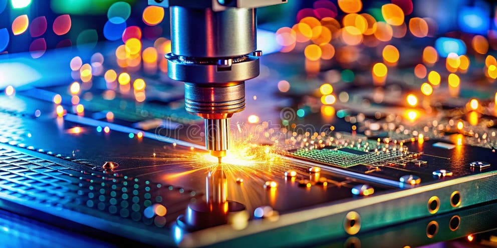 Precision Engineering Unveiling the Intricate World of Microscopic Chip Engraving with Bokeh ...