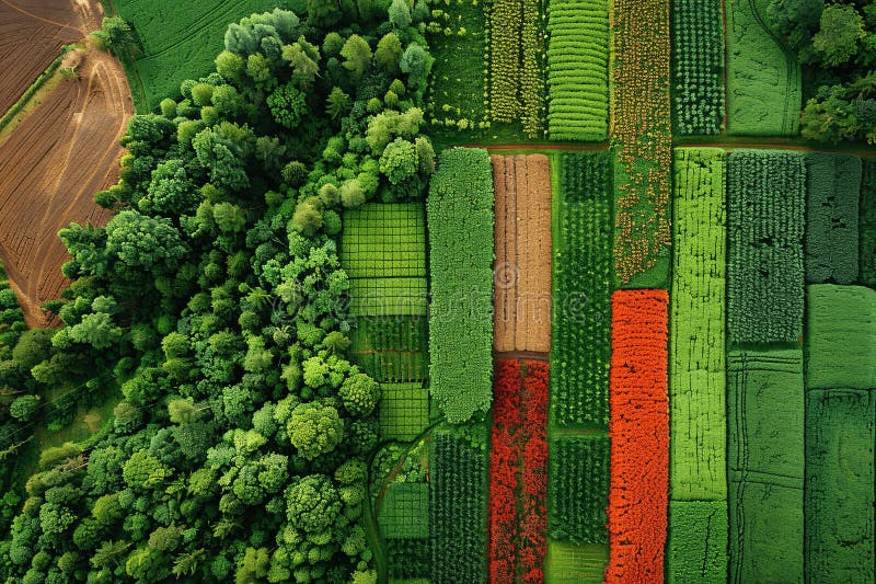 Precision Farming: Aerial Illustration Stock Illustration ...