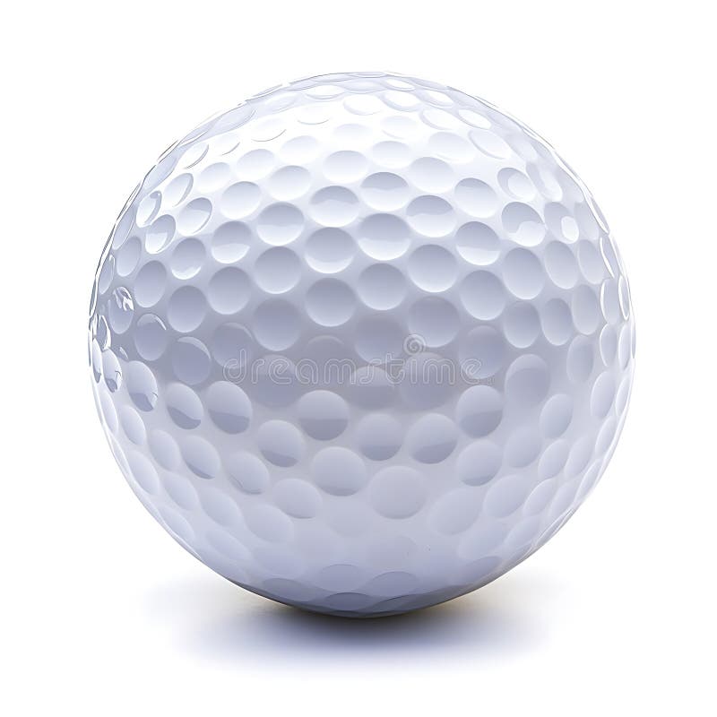 Precision in Focus Close-Up of a Golf Ball on White Background Stock ...
