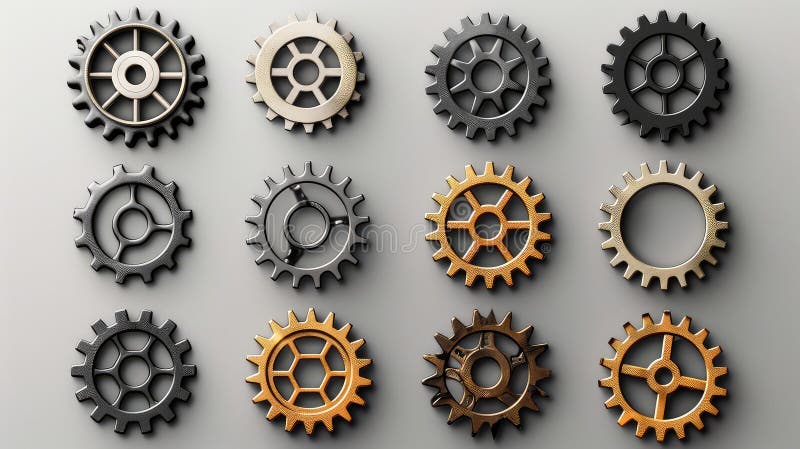 Precision Gear Cogs: Industrial Engineering Icons Stock Photo - Image ...