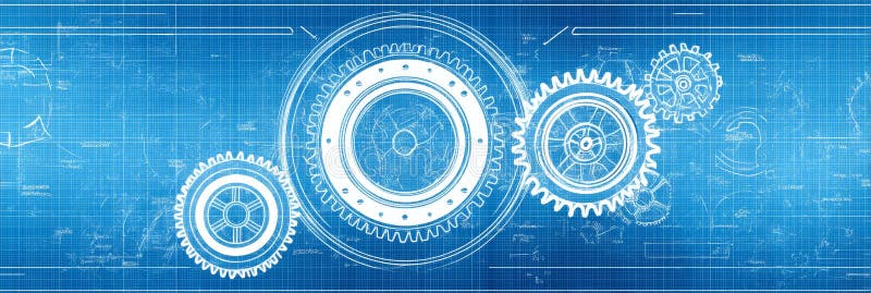 Precision Gears Blueprint Background Mechanical Engineering Precision ...