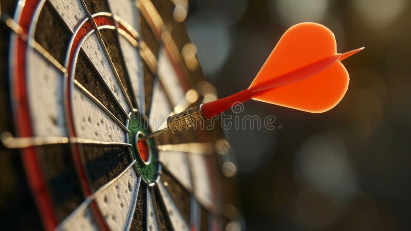 Precision Hit Dart Hitting Target Close Up Stock Illustration ... Precision Hit Dart Hitting Target Close Up Stock Illustration ...