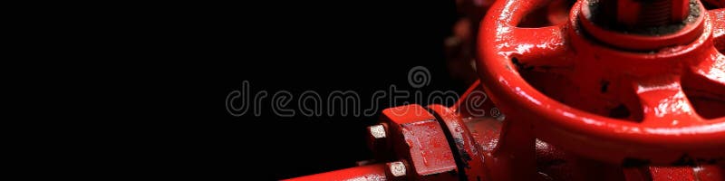Precision in Industrial Engineering: Red Valve Close-Up Stock Photo ...