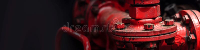 Precision in Industrial Engineering: Red Valve Close-Up Stock Image ...