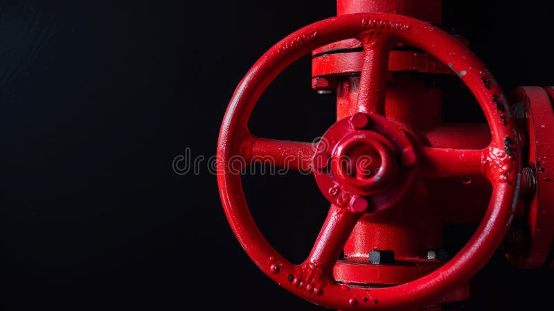 Precision in Industrial Engineering: Red Valve Close-Up Stock Image ...