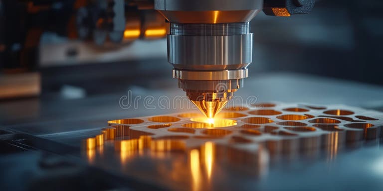 Precision Laser Cutting High-Tech Industrial Laser Engraver at Work on ...