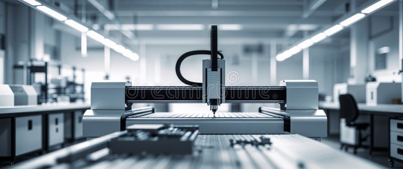 Precision Laser Cutting in Industrial Workshop Stock Photo - Image of ...